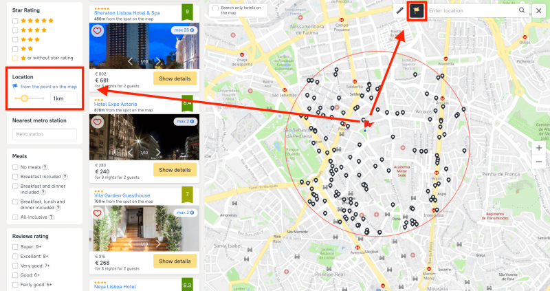 How to Use the RateHawk Map