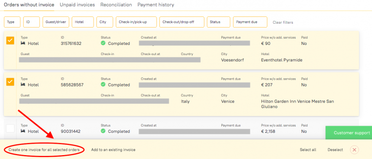 How to Pay for Several Bookings at Once
