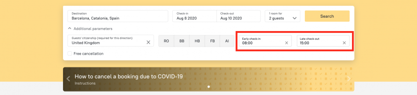 The Early Check-In/Late Check-Out Service on RateHawk