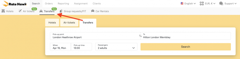 How to Book Transfers on RateHawk